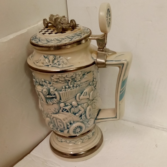 Avon | Accents | Vintage Avon Racing Car Stein Beer Ceramic Canister ...